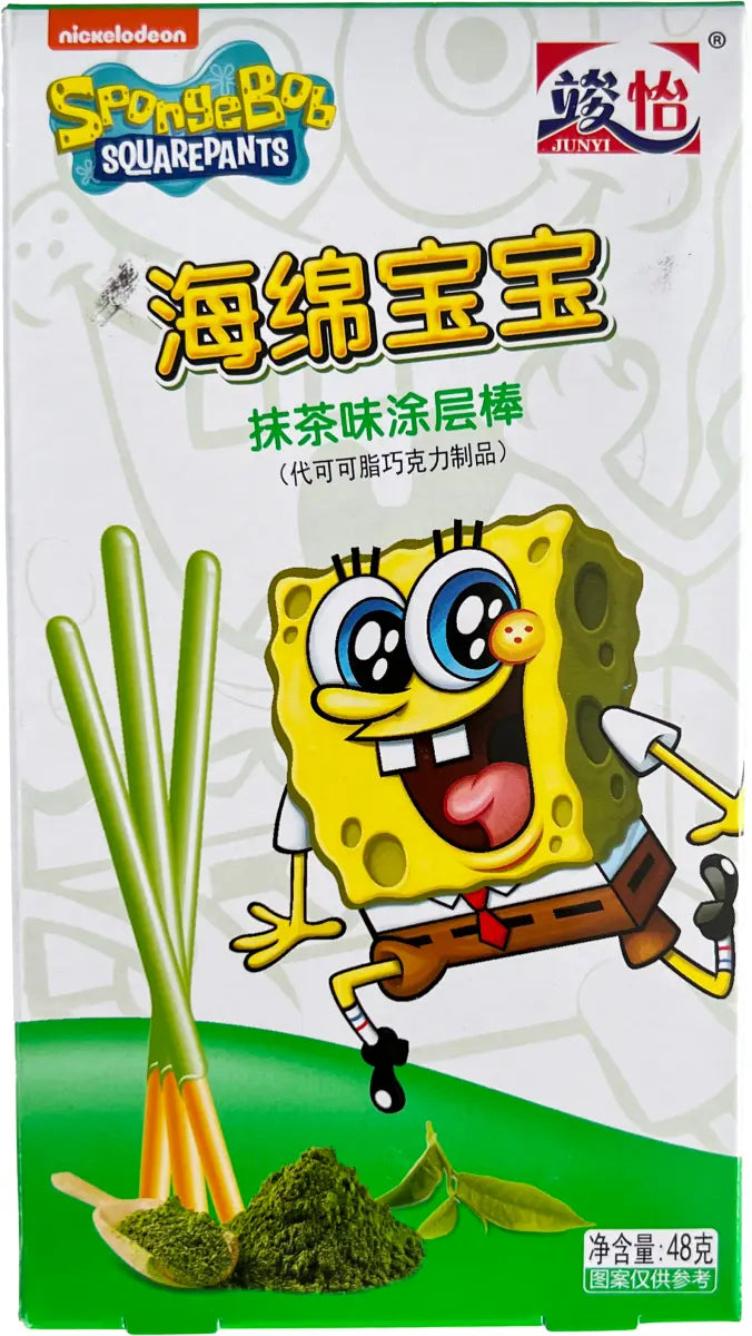SpongeBob Coated Sticks Matcha 48g – MYSNACK 24